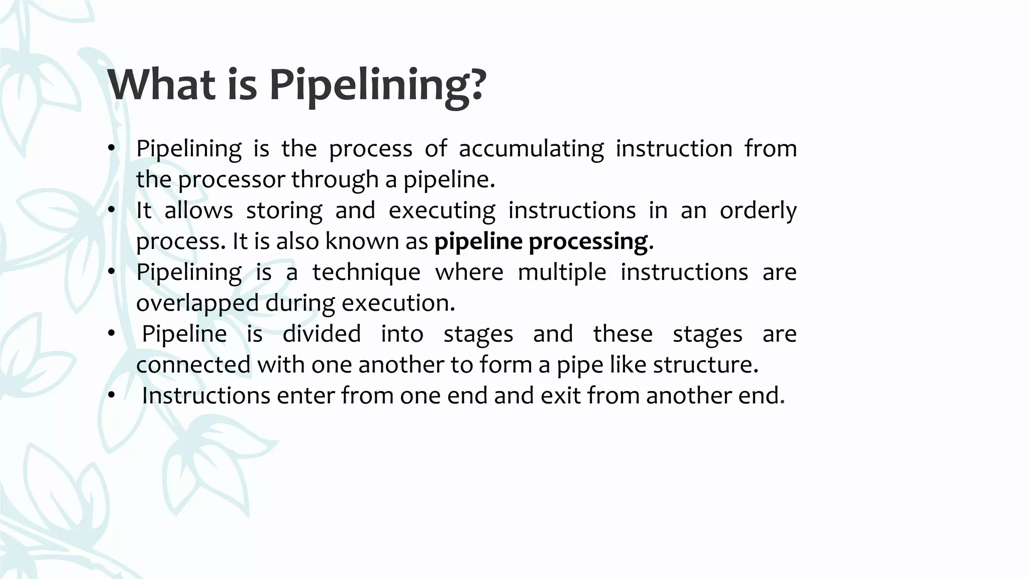 Pipelining powerpoint presentation | PPTX