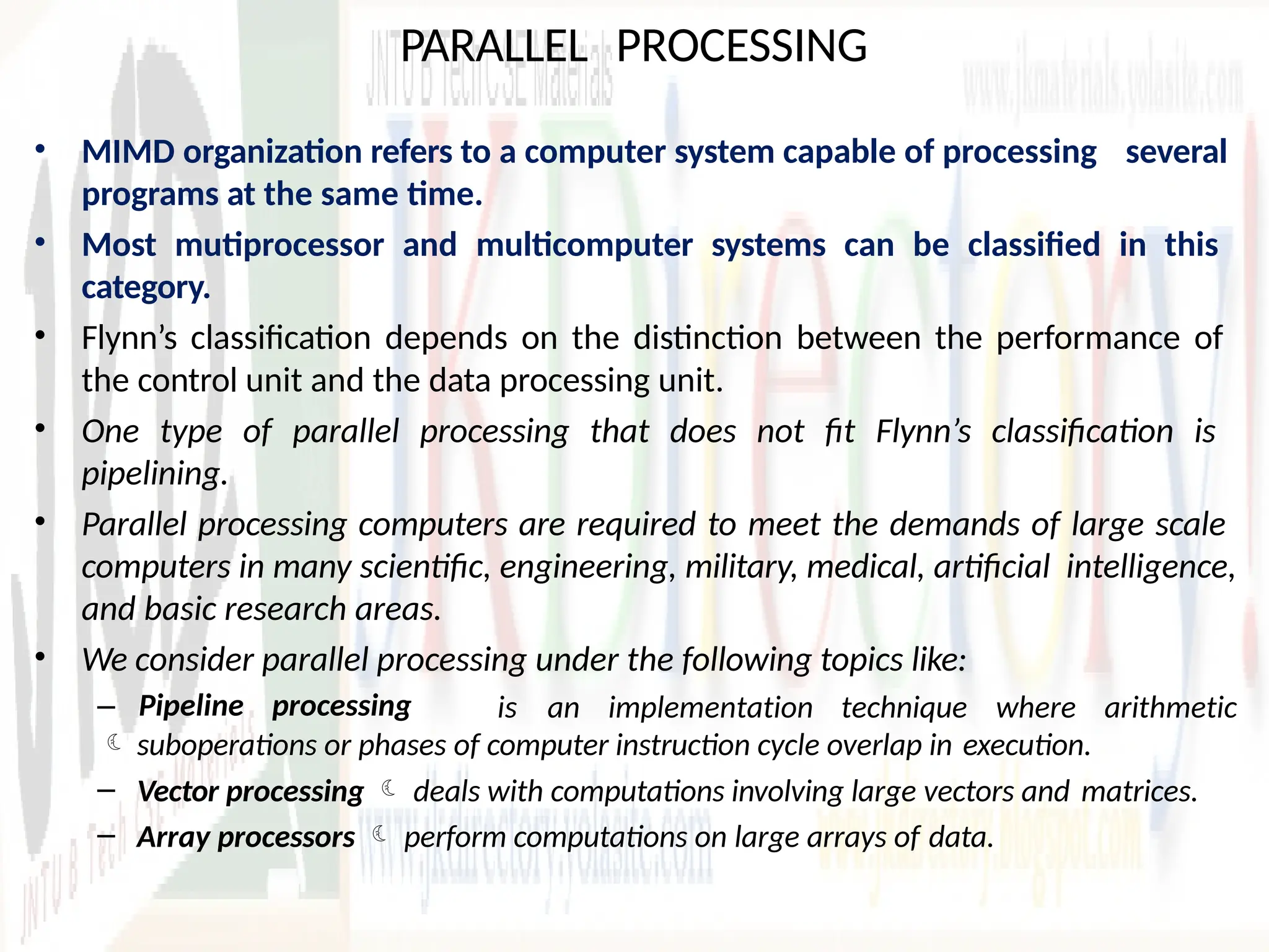 vector processing, pipelining - computer organization.pptx
