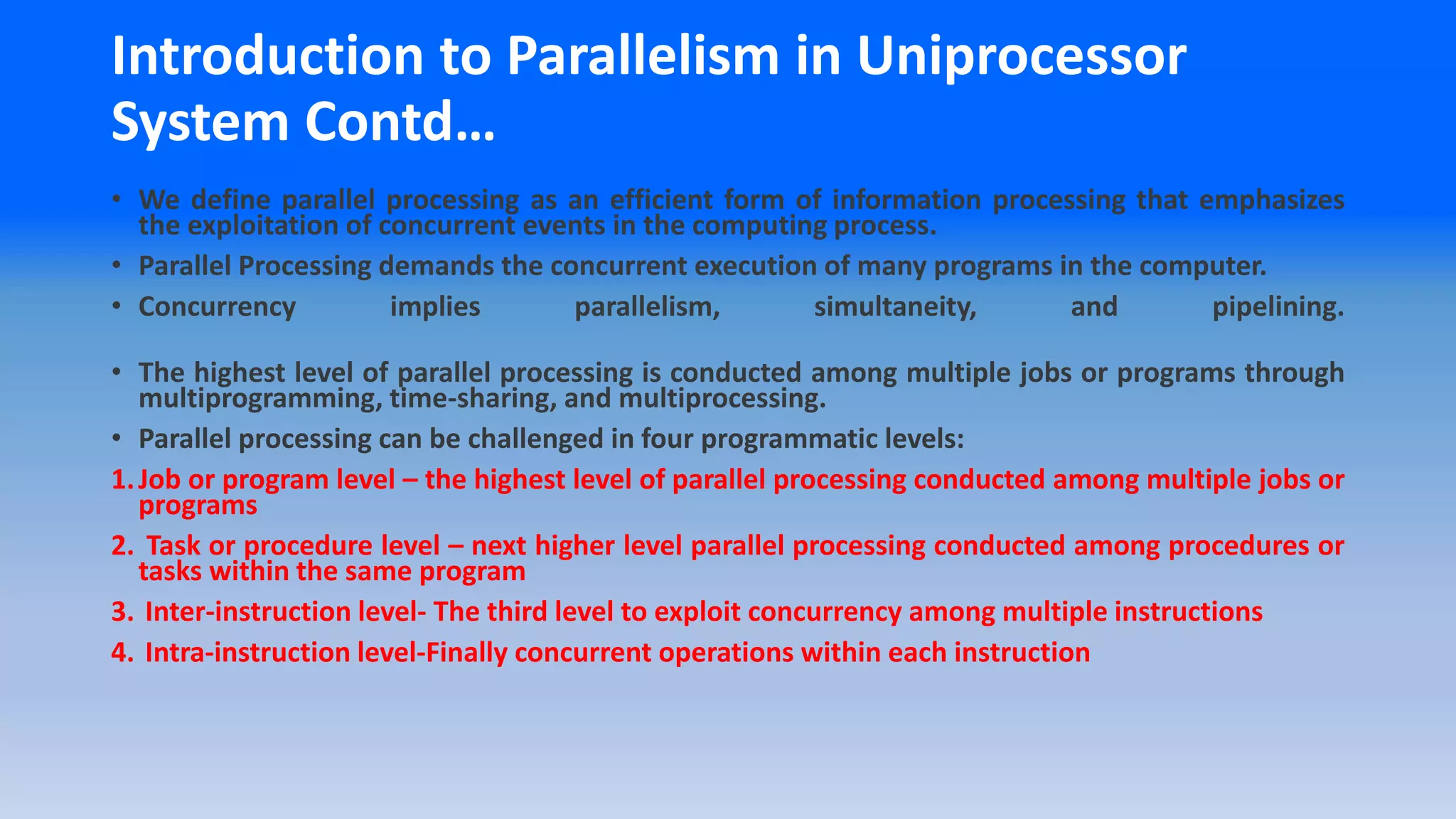 Parallel Processing And Pipelining In Computer Architectureprof