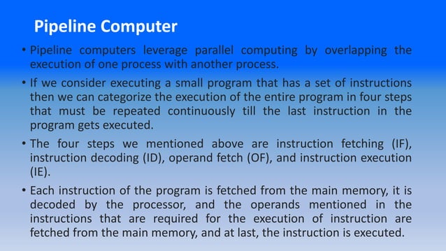 Parallel Processing And Pipelining In Computer Architectureprof
