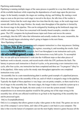 Pipelining understandingPipelining is running multiple stages of .pdf