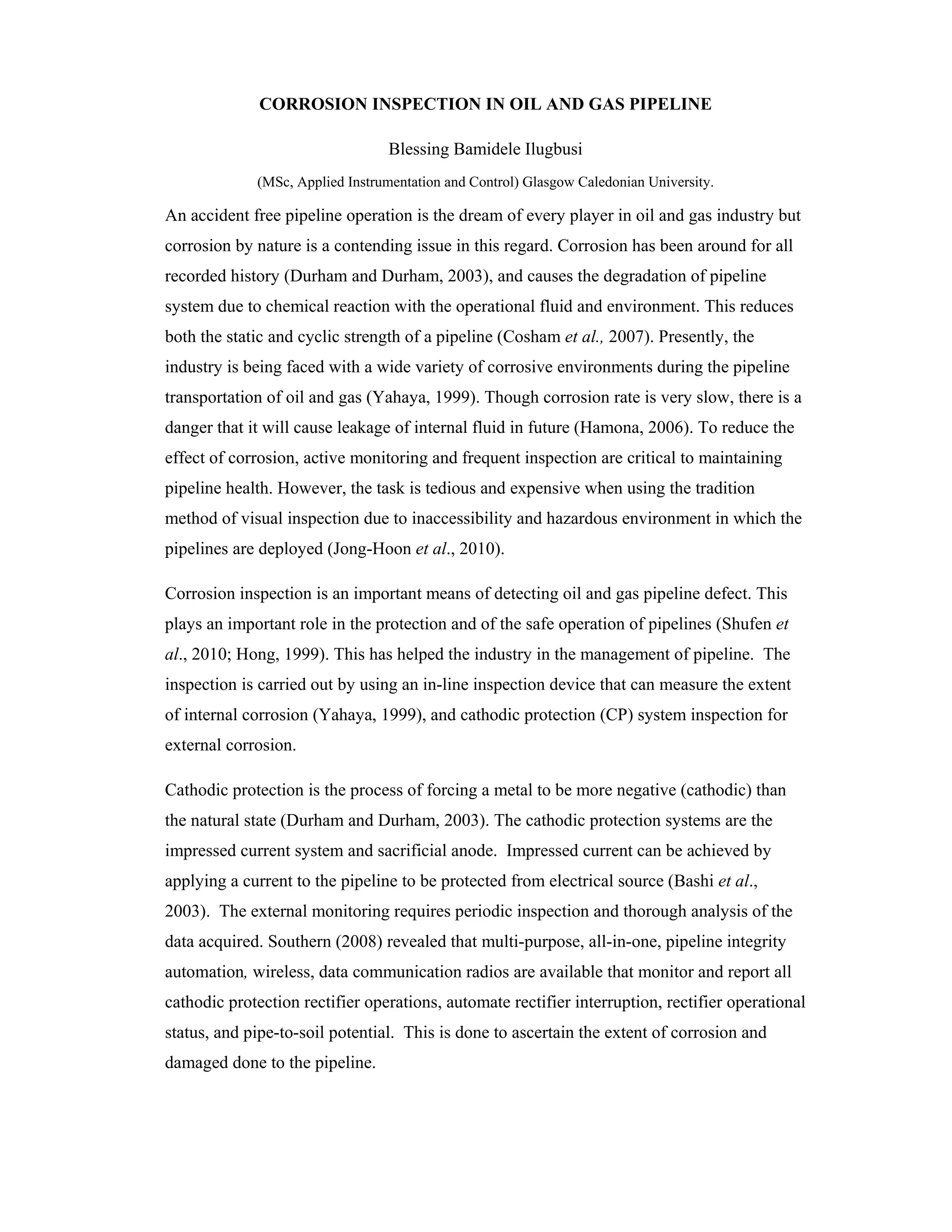 CORROSION INSPECTION IN OIL AND GAS PIPELINE | PDF