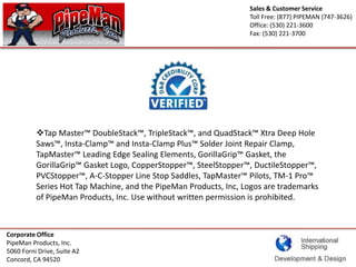 PipeMan Products | PPTX