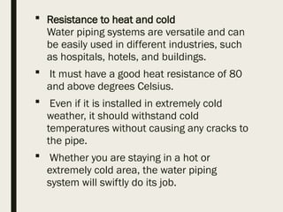 Pipe materials used for water distribution system | PPTX