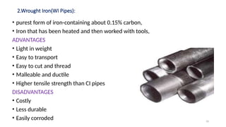 pipe material,type,uses,suitability and benefits | PPTX