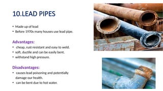 pipe material,type,uses,suitability and benefits | PPTX