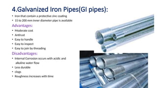 pipe material,type,uses,benefit and suitability | PPTX