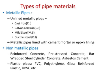 Pipe Materials and The Types of Joints.ppt