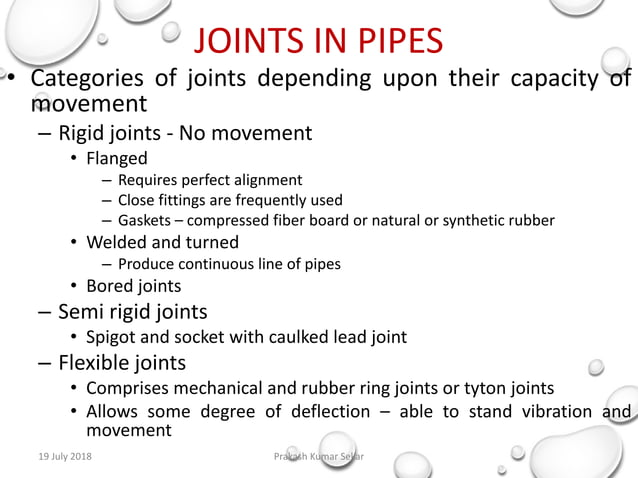Pipe materials and types of joints [autosaved] | PDF