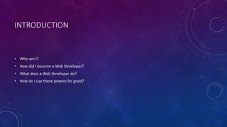 Hi, I'm Piper and I'm a Web Developer | PPTX