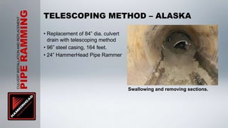 Trenchless Installation of Drainage Culverts with Pipe Ramming Method | PPT