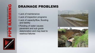 Trenchless Installation of Drainage Culverts with Pipe Ramming Method ...