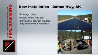 Trenchless Installation of Drainage Culverts with Pipe Ramming Method | PPT