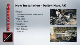 Trenchless Installation of Drainage Culverts with Pipe Ramming Method ...