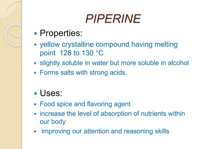 Piperine synthesis | PPTX | Chemistry | Science