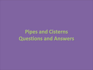 Pipes and cisterns | PDF