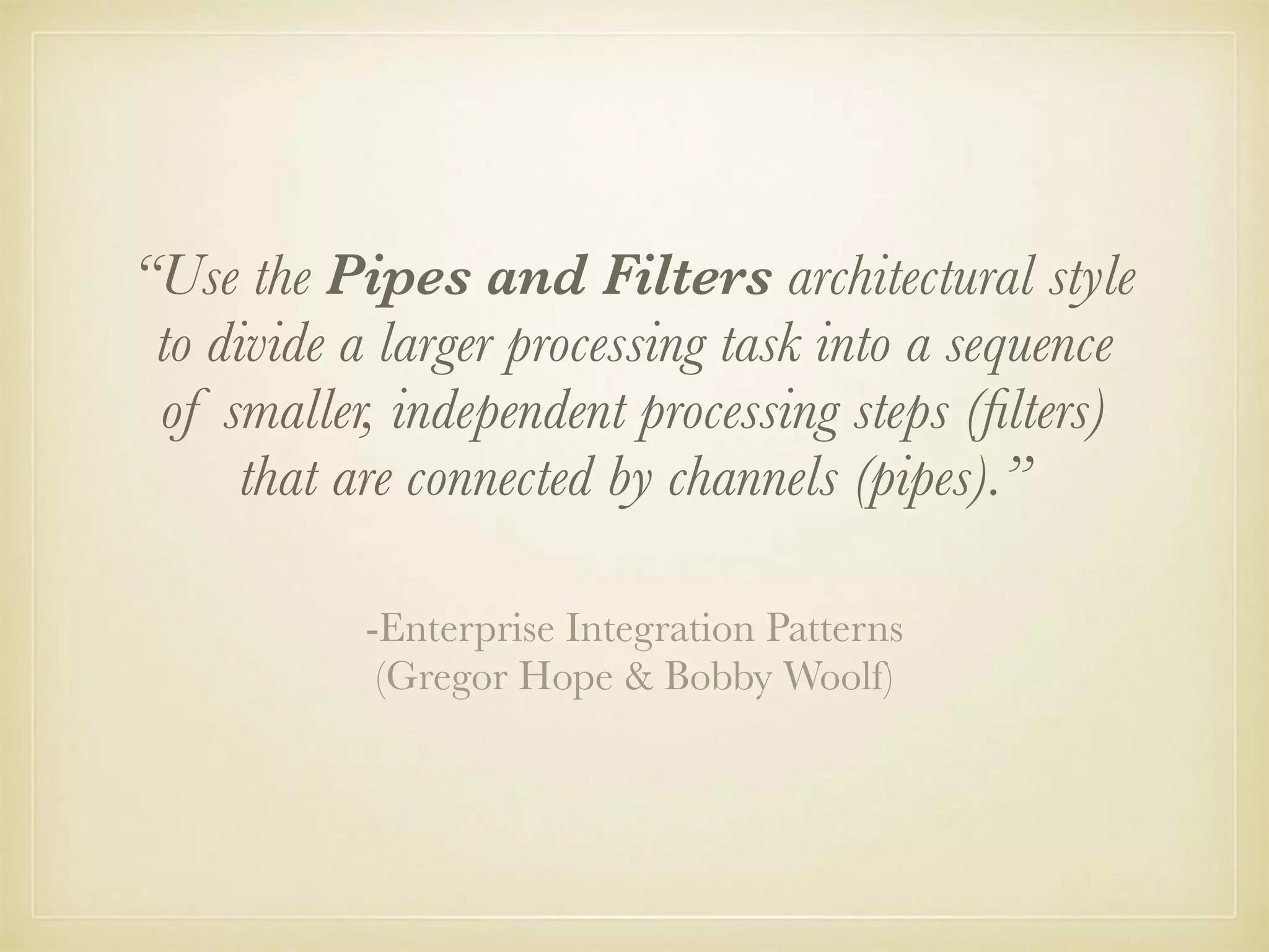 Pipes & Filters Architectural Pattern | PDF