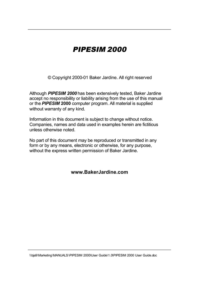 Pipesim 2000 user guide | PDF | Computer Software and Applications ...