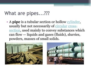 Pipes in sanitation | PPT