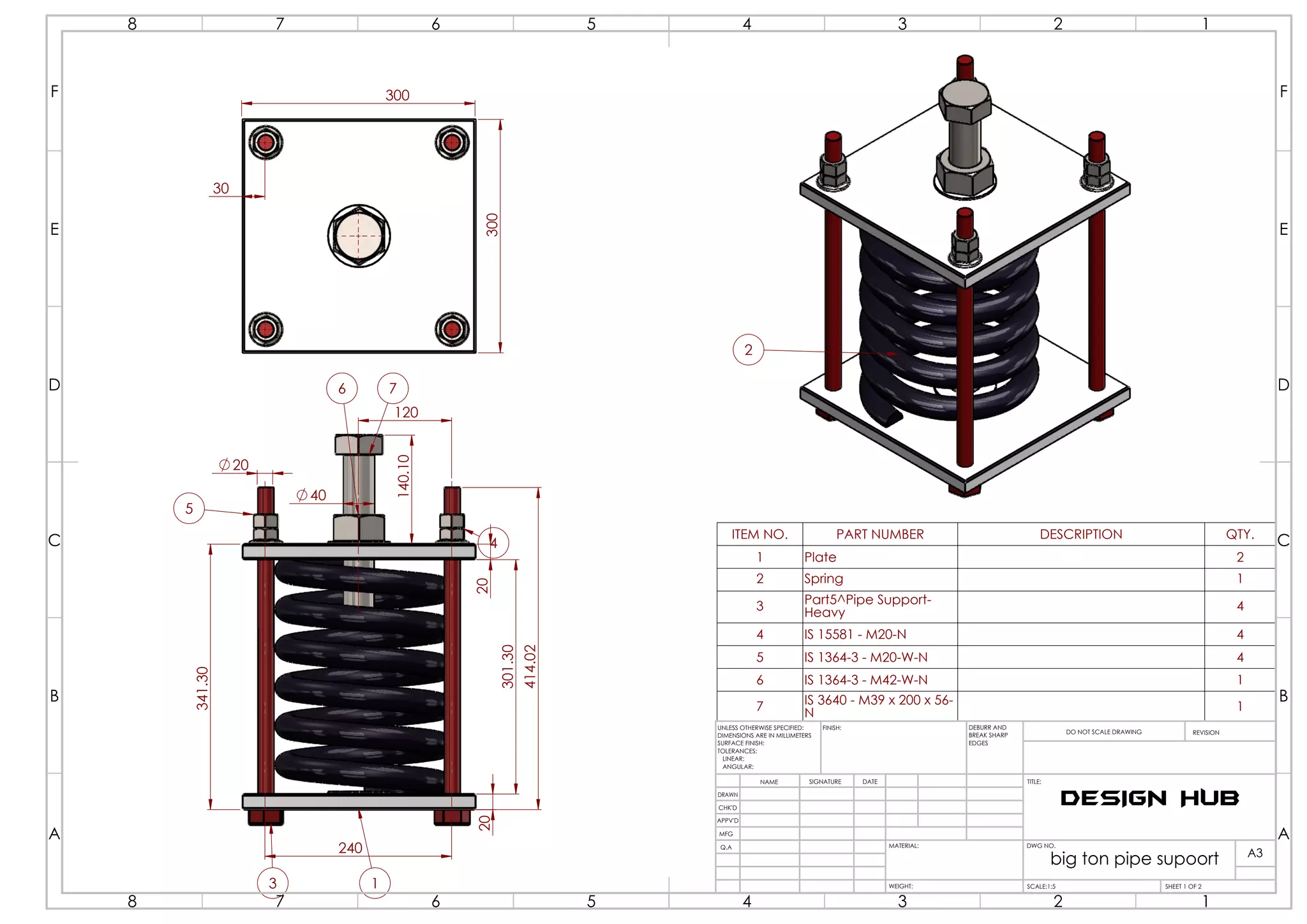big tone pipe support design | PDF