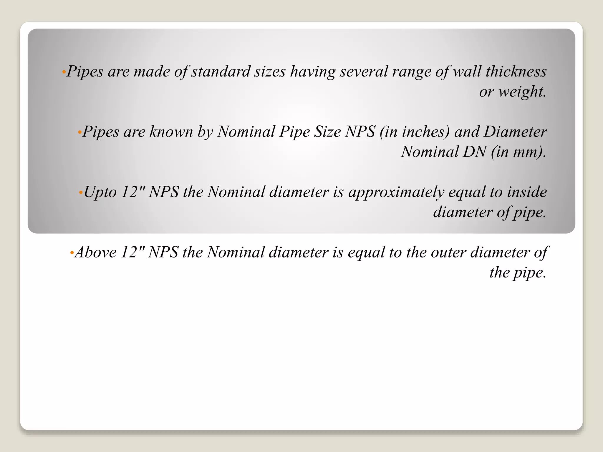 Pipe & its wall thickness calculation | PPTX