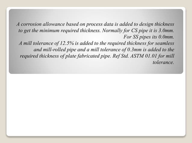 Pipe & its wall thickness calculation | PPTX