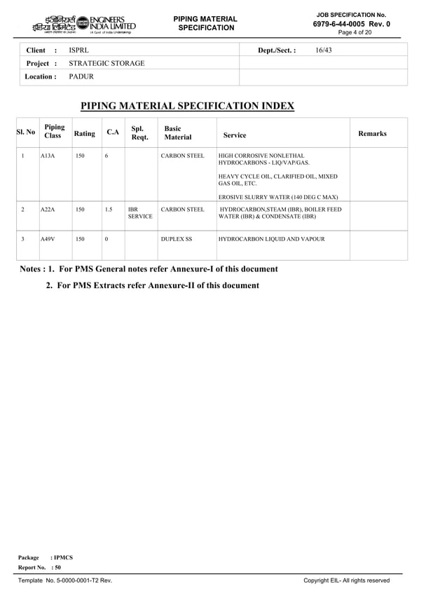 Piping material-specification | PDF | Chemistry | Science