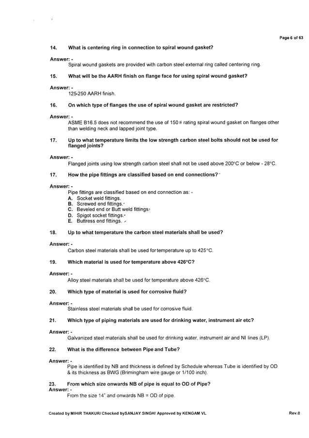 Piping questions | PDF