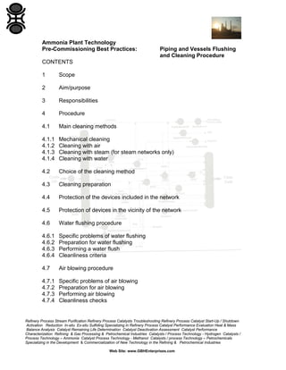 Piping and Vessels Flushing and Cleaning Procedure | PDF