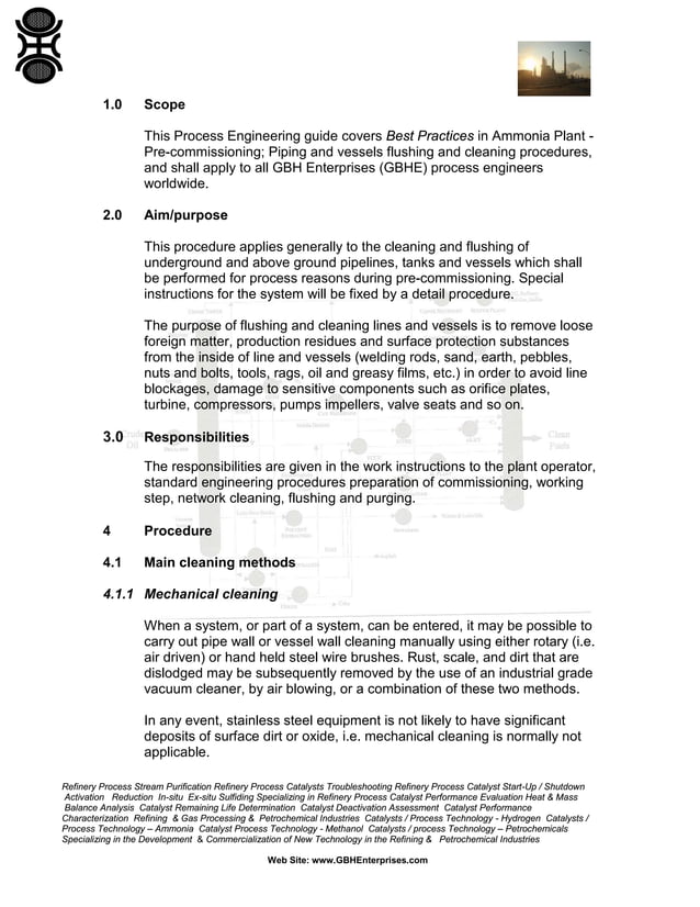 Piping and Vessels Flushing and Cleaning Procedure | PDF