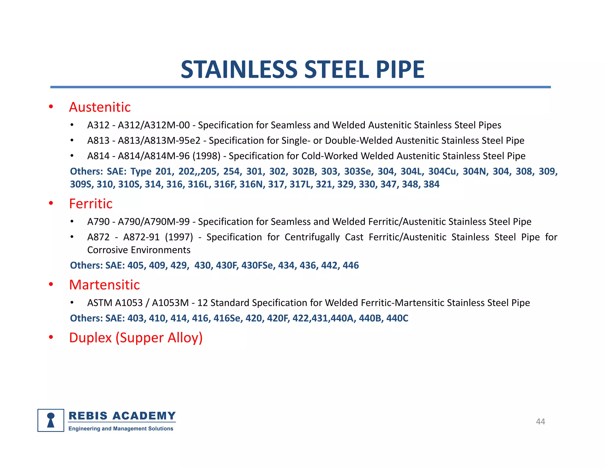 Piping components, materials, codes and standards part 1- pipe | PDF