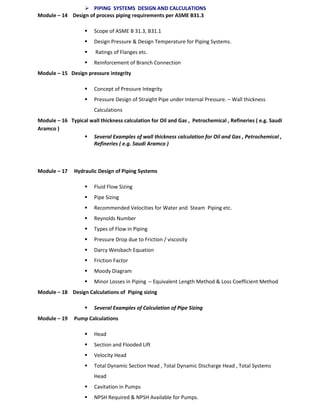 Piping Design Course | PDF