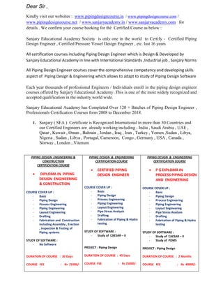 Piping Design Course | PDF