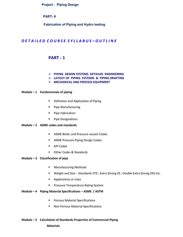 Piping Design Course | PDF