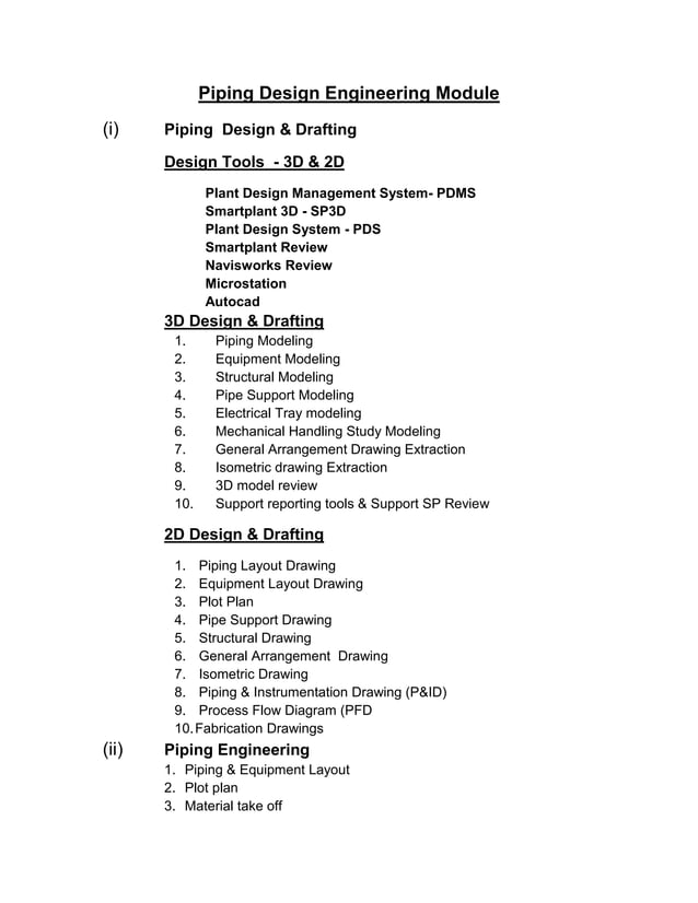Piping design engineering module | DOCX