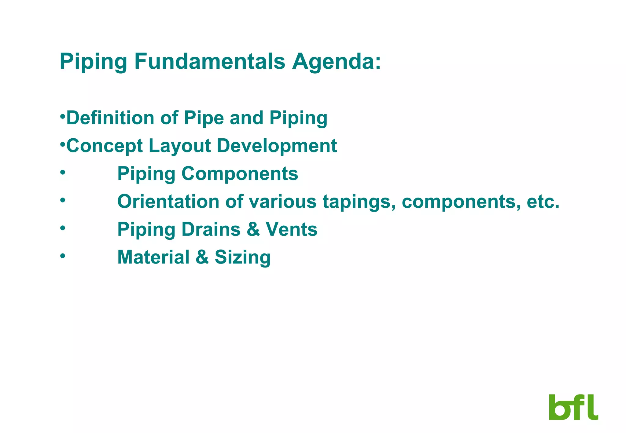 Piping fundamentals bfl | PPS