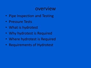 Piping hydrotest | PPTX