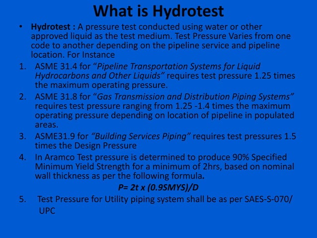 Piping hydrotest | PPTX