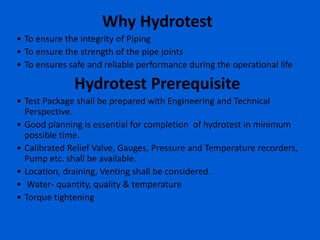 Piping hydrotest | PPTX