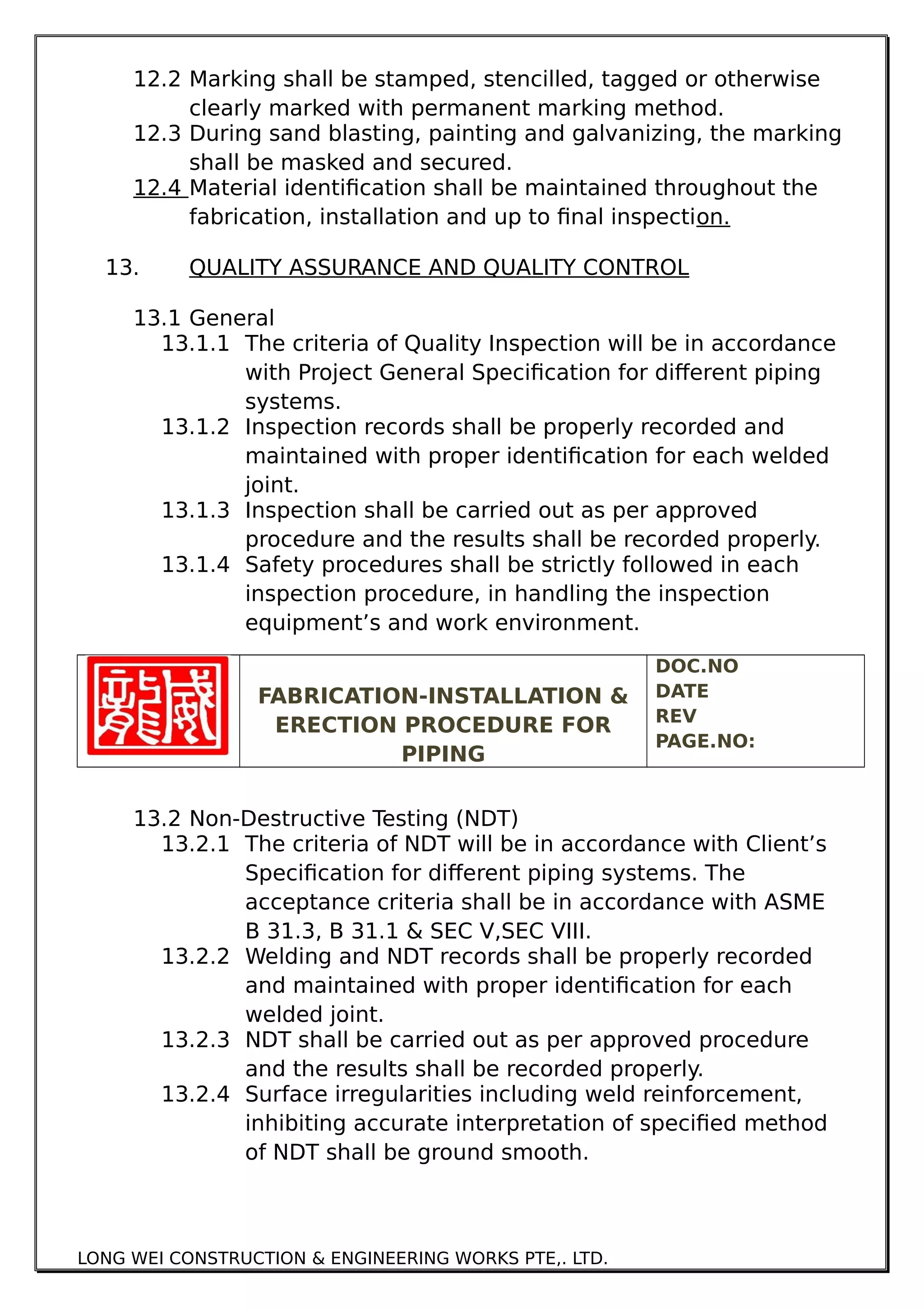 Piping Installation and Erection Procedure.pdf