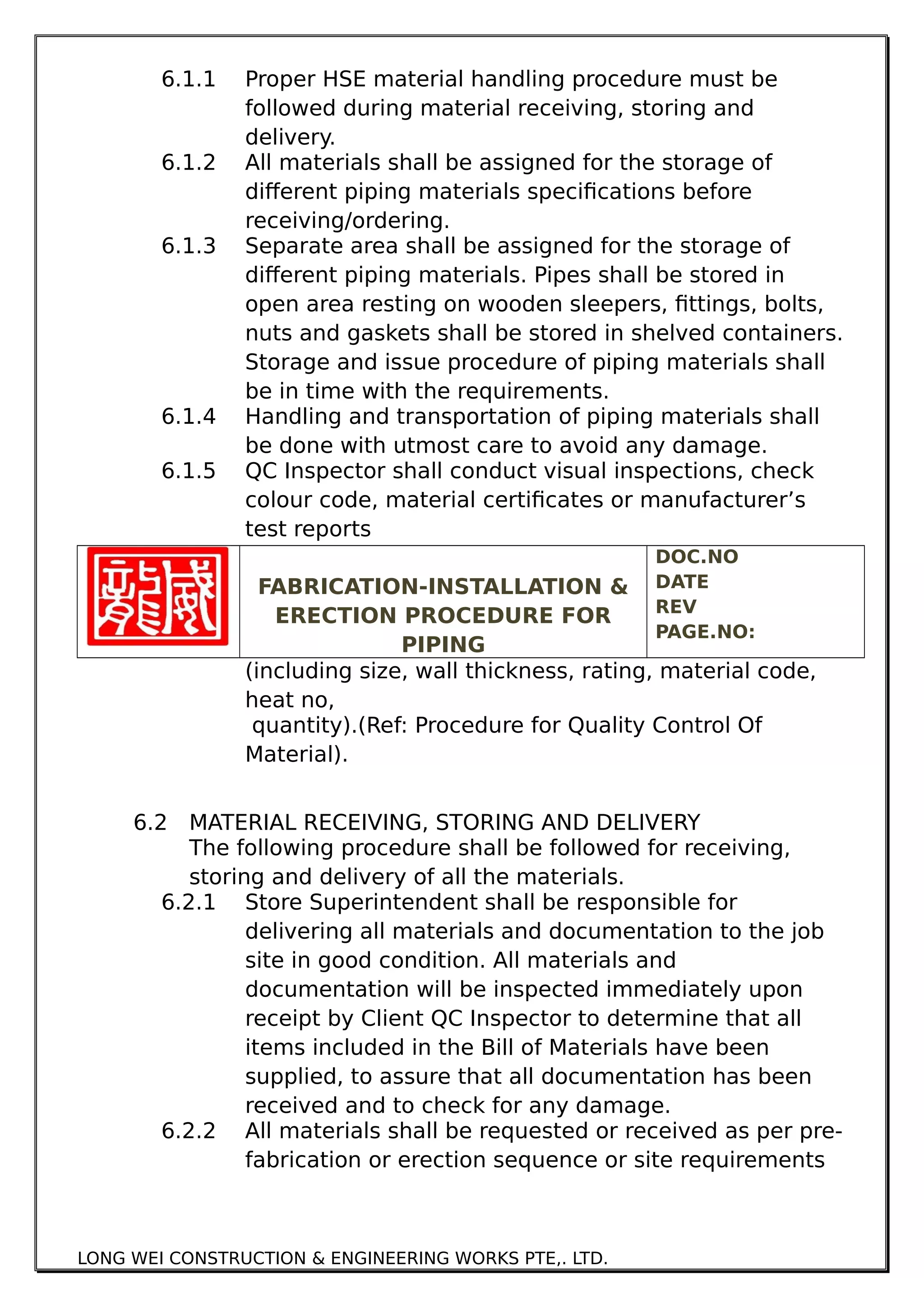 Piping Installation and Erection Procedure.pdf