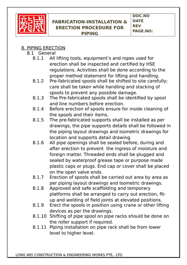Piping Installation and Erection Procedure.pdf