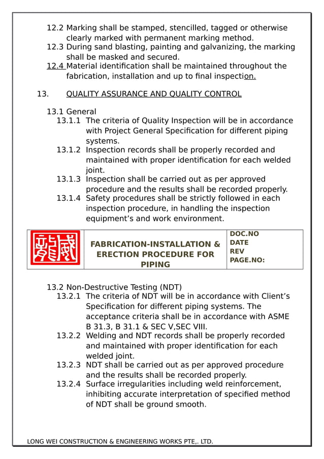 Piping Installation and Erection Procedure.pdf