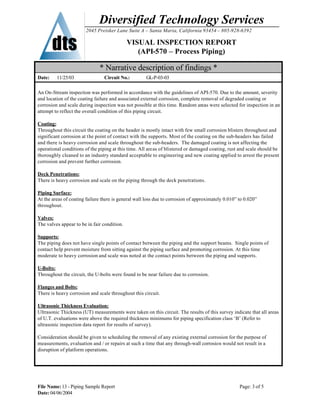 Piping sample report