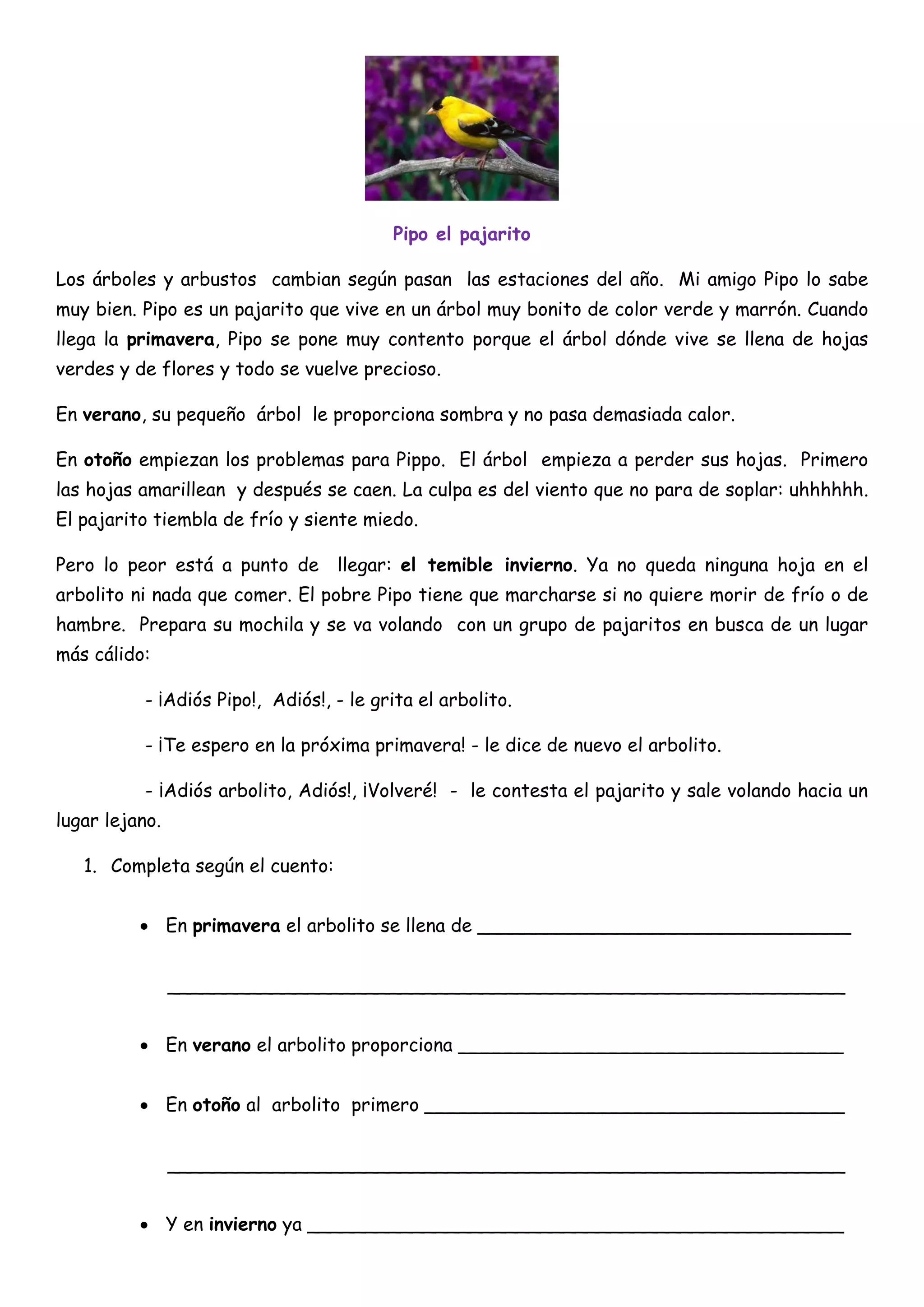 Pipo el pajarito | PDF