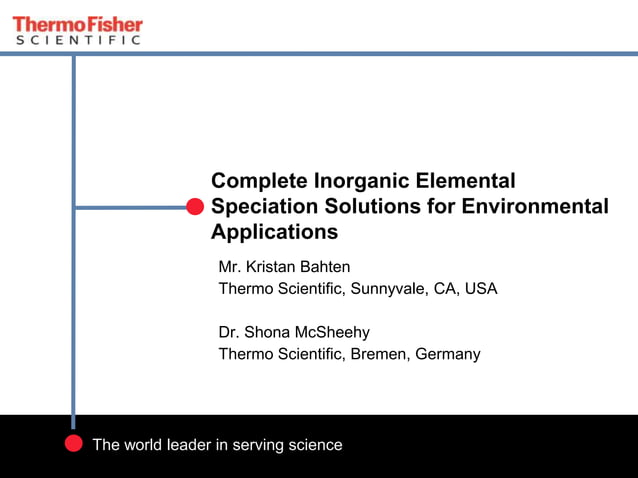Chromatography: Complete Inorganic Elemental Speciation Analysis ... Chromatography: Complete Inorganic Elemental Speciation Analysis ...
