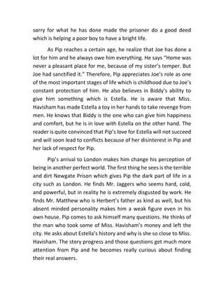 A Critical Essay on Pips "Great Expectations" by Waleed Mustafa | PDF
