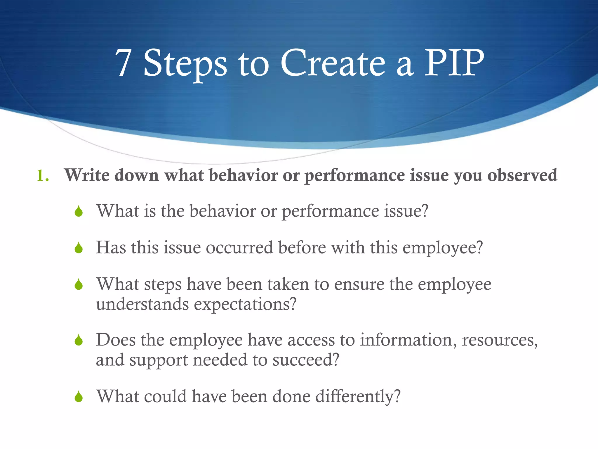 Employee Performance Improvement Plan (PIP) | PDF