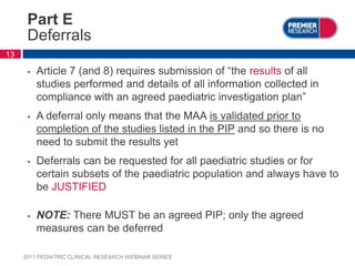 Planning your Paediatric Investigation Plan (PIP) Submission in Europe ...