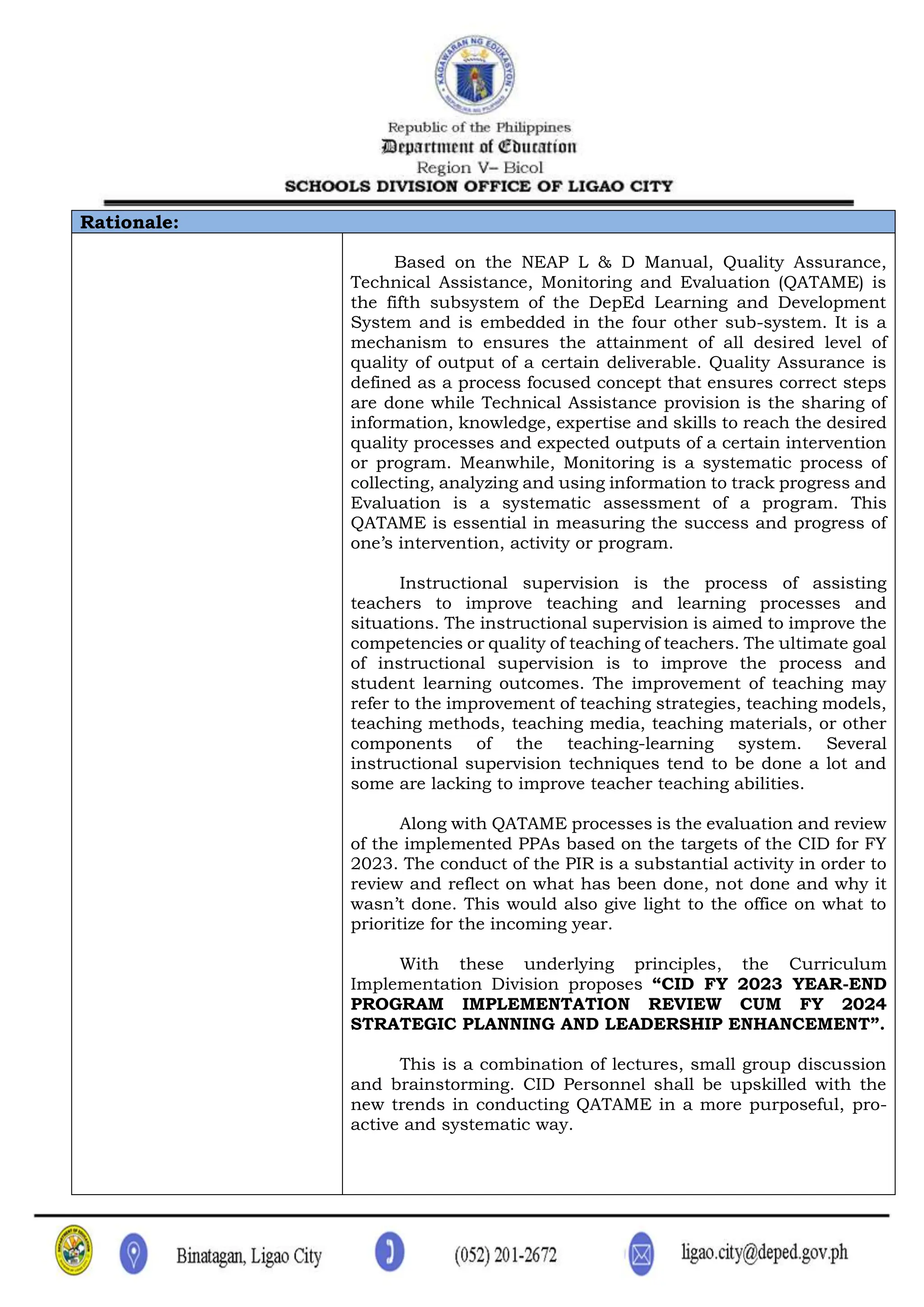 pir proposal sample division based activity | DOCX | Educational ...
